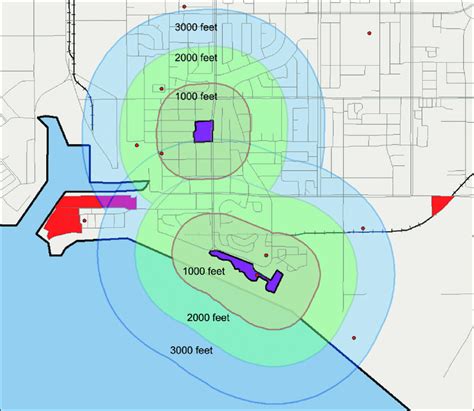 Figure A 9 Distance Buffers Defining Proximity 100020003000 Foot