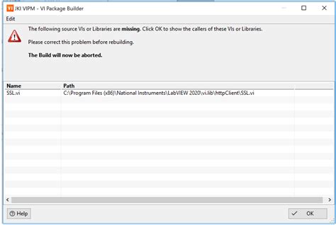 Vi Package Build Fails If It Includes An Lvlib Or Lvclass With A
