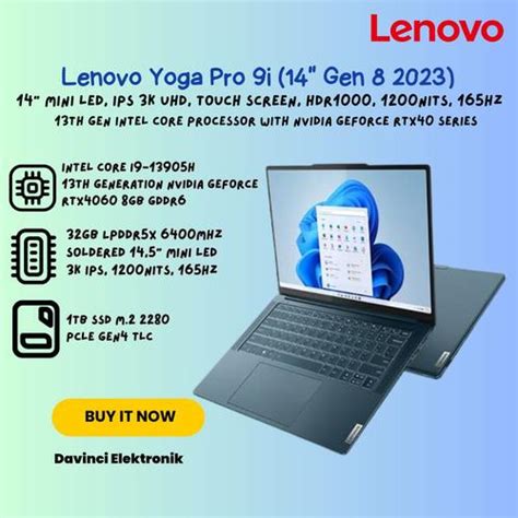 Jual Lenovo Yoga Pro I Gen I H Gb Tb Rtx K Mini Led Jakarta Utara