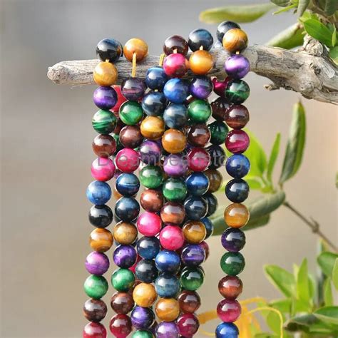 Mixed Multi Color Tiger Eye Beads Round Beads Mm Colorful Beads In
