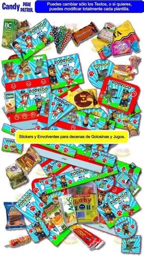 Kit Imprimible Paw Patrol Candy Bar Invitaciones Nene Y Nena En Venta