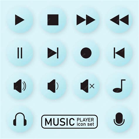 Premium Vector Video Media Player Icon Vector Set Multimedia Music Audio Control Mediaplayer