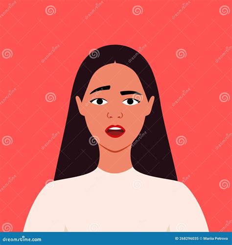 Yong Woman Confused Human Emotions Confusion Female Stock Vector