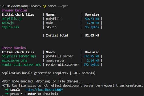 Angular Ng Serve Geeksforgeeks