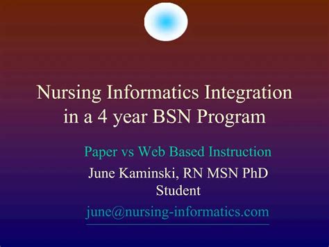 Ppt Nursing Informatics Integration In A 4 Year Bsn Program