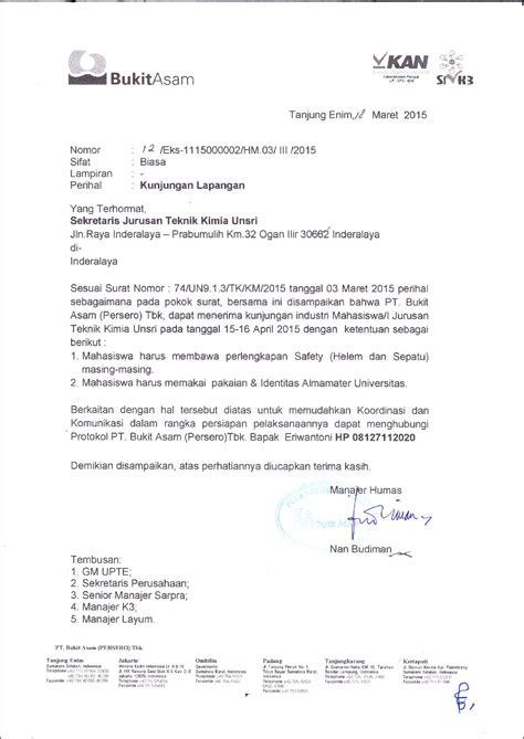 Contoh Surat Permohonan Izin Kunjungan Sekolah Surat Permohonan