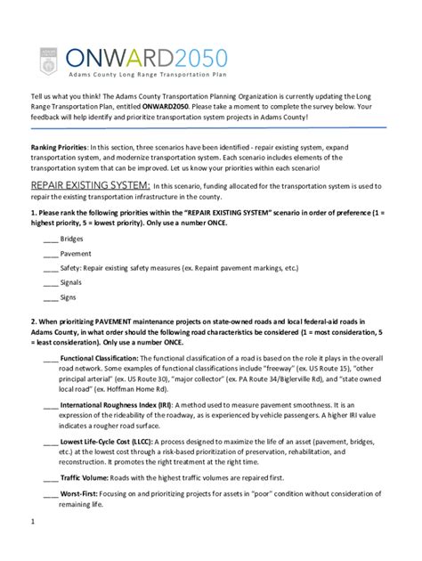 fillable online long range transportation plan fax email