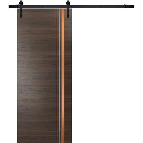 Sartodoors 1010 Solid Manufactured Wood Paneled Wood Finish Barn Door