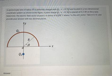 [solved] a semicircular wire of radius r is uniformly char