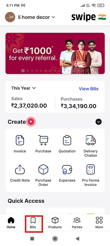 How To Convert Purchase Invoice Into Sales Invoice On Mobile Android Swipe