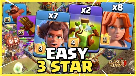 New Easy Root Rider Valkyrie Attack With Overgrowth Spell Th16 Attack
