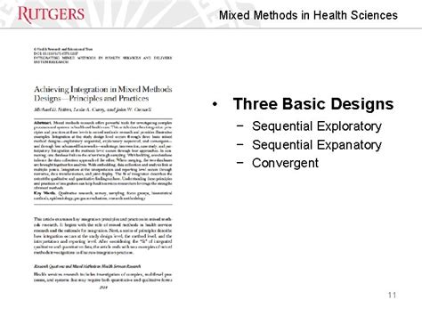 Advanced Methods Webinars Integrating Mixed Methods In Health