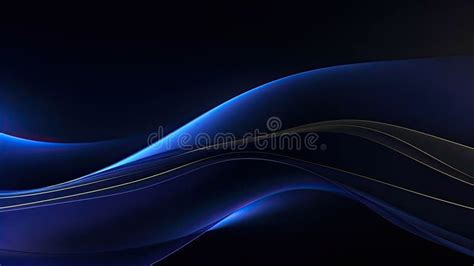 Abstract Luxury Glowing Lines Curved Overlapping On Dark Blue