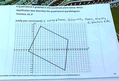 Solved A Quadrilateral Is Graphed In The Coordinate Plane Below Which