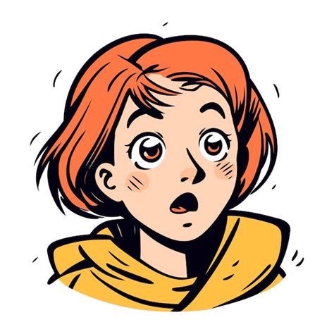 Premium Vector Surprised Woman Vector Illustration Of A Girl With Red