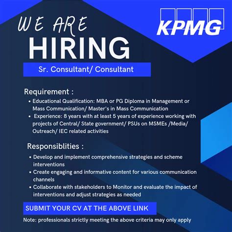 Kpmg Is Looking For Experienced Professionals For An Immediate Project