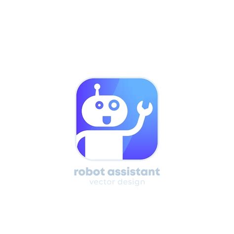 Robot Assistent Vector Logo Voor App Premium Vector
