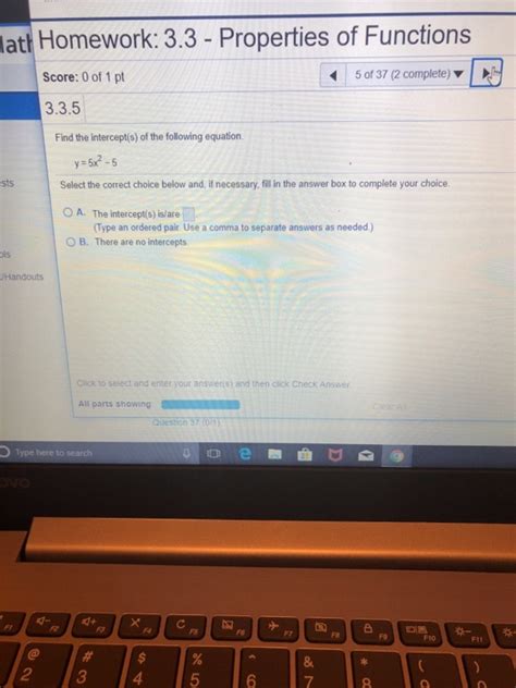 Solved Homework 3 3 Properties Of Functions Score 0 Of 1