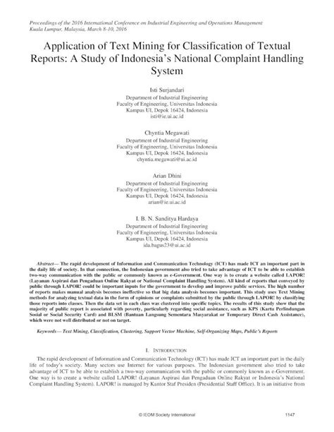 Pdf Application Of Text Mining For Classification Of Textual