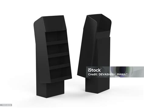 사용자 지정 포스터 접는 팝 바닥 골 판지 디스플레이 고립 된 흰색 배경 3d 그림에 모의 서식 파일에 대 한 스탠드 0명에 대한 스톡 사진 및 기타 이미지 Istock