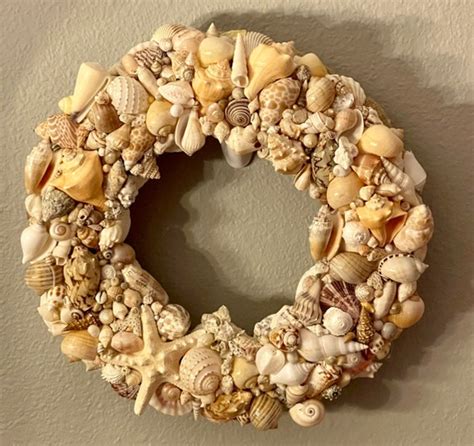Nautical Decor Seashell Wreath Beach Decor Shell Wreath Etsy