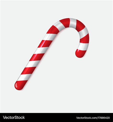 Realistic Xmas Candy Cane Isolated Royalty Free Vector Image