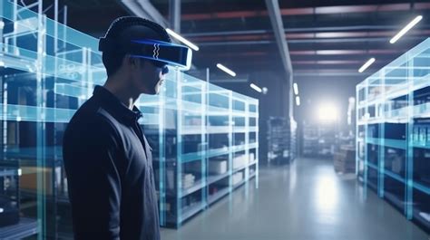 Premium Ai Image Warehouse Clerk With Smart System Virtualization