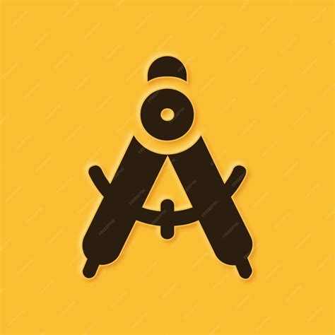 Premium Vector Stunning Embossed Yellow Compass Tool Icon