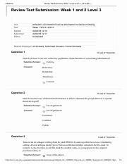 Review Test Submission Week 1 And 2 Level 3 V2 4 24 2016 Review Test