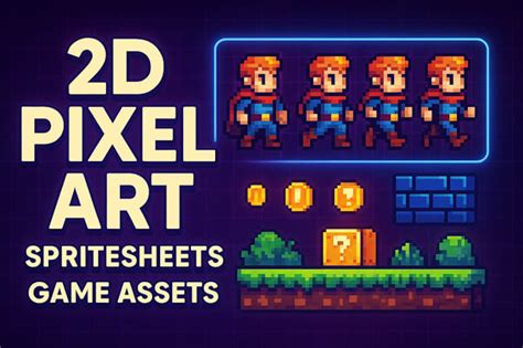 Create 2d Pixel Art Character Rpg Tilesets Retro Game Art Spritesheet And Ui By Nathalieroyy