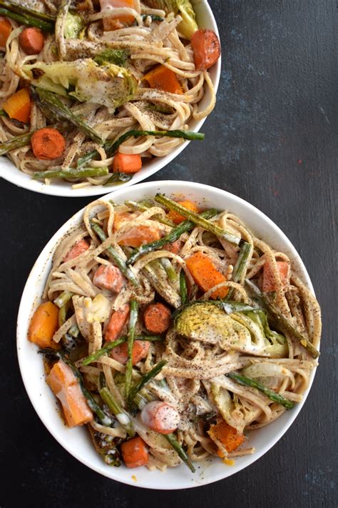 Roasted Vegetable Fettuccine Alfredo The Nutritionist Reviews