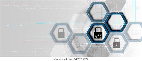 Hexagonal Geometric Technology Background Cyber Security Stock Vector Royalty Free 2469555375