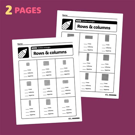 Partition Rectangles Worksheets 2nd Grade Math Centers And Geometry