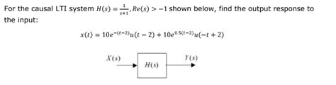 solved for the causal lti system h s s 11 re s −1 shown