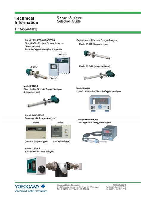 Selection Guide For Oxygen Analyzer Yokogawa