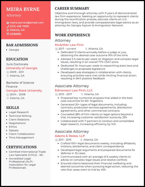 Lawyer Resume Samples Attorney At Law Resume Examples And Tips