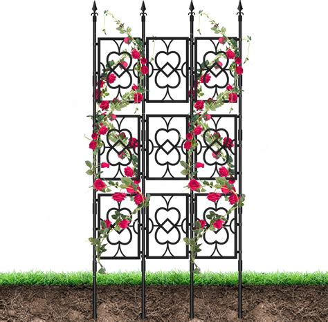 Kalolary Garden Trellis For Climbing Plants Outdoor 65ft Heart Screen