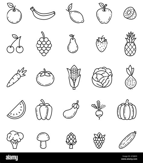 Vegetables Fruits Outline At Katie Felton Blog
