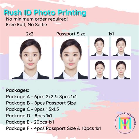 Rush Id Picture 2x2 1x1 And Passport Size Shopee Phil