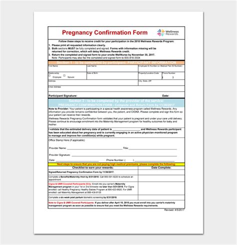 14 Free Pregnancy Verification Forms And Templates Word PDF