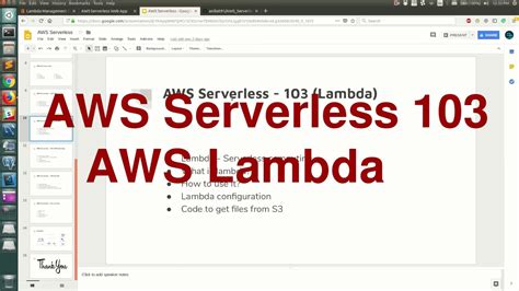 Aws Serverless 103 Aws Lambda Youtube