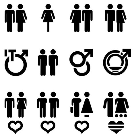 Premium Vector Contemporary Gender And Facility Icons Set