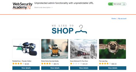Portswigger Web Security Academy Lab Unprotected Admin Functionality With Unpredictable Url