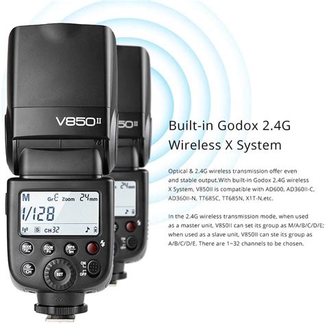 Godox Ving V850II GN60 2.4G HSS 1/8000sリチウムイオン（Li-ion）フラッシュ スピードライト ...