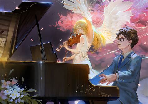 Wallpaper Anime Wings Musical Instrument Shigatsu Wa Kimi No Uso