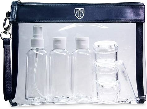 TRAVANDO Set Da Viaggio Trasparente Con Contenitori Kit Da Aereo Con Bottiglie Da Viaggio