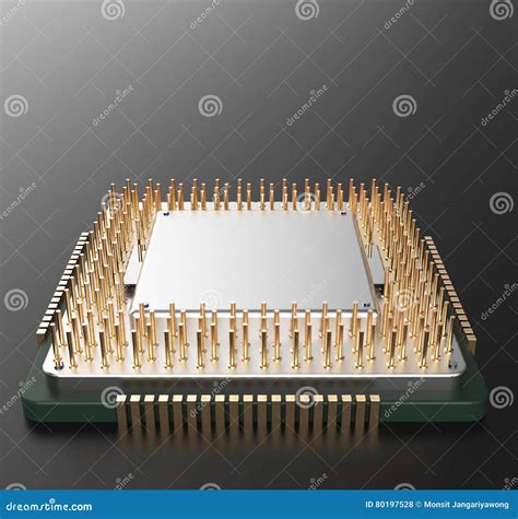 3d Rendering Of Central Computer Processors Cpu Stock Illustration