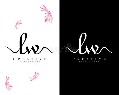 Creative Handwriting Script Letter Lw Wl Logo Vector Stock Vector