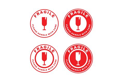 Fragile Sticker Design 21853652 Vector Art At Vecteezy