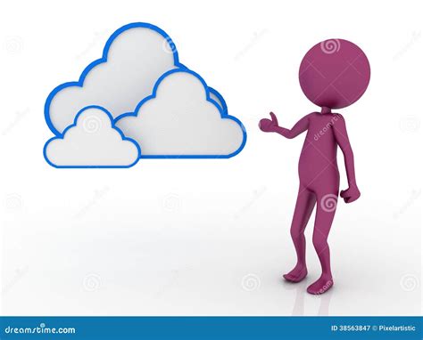 D Character With Cloud Computing Concept Stock Illustration Illustration Of Computing Media